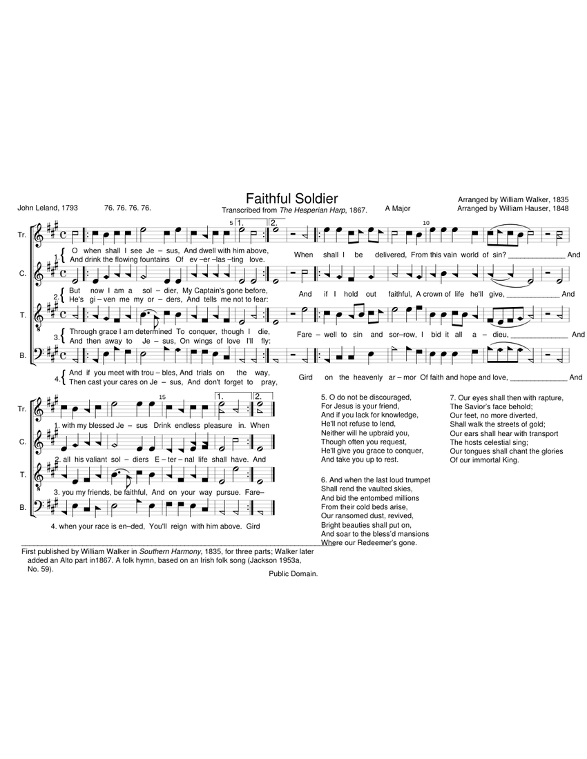 The Faithful Soldier Sheet music for Tenor, Bass voice, Vocals (Choral ...