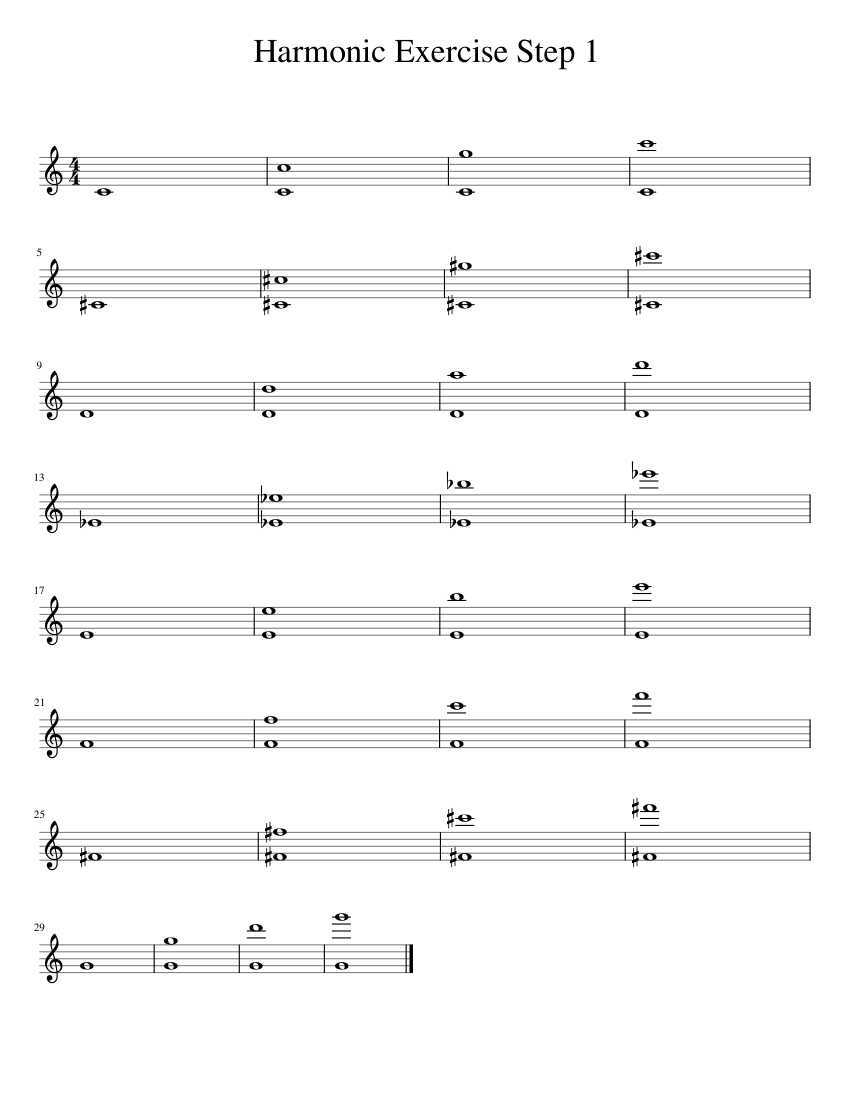 Harmonic Exercise Step 1 - piano tutorial