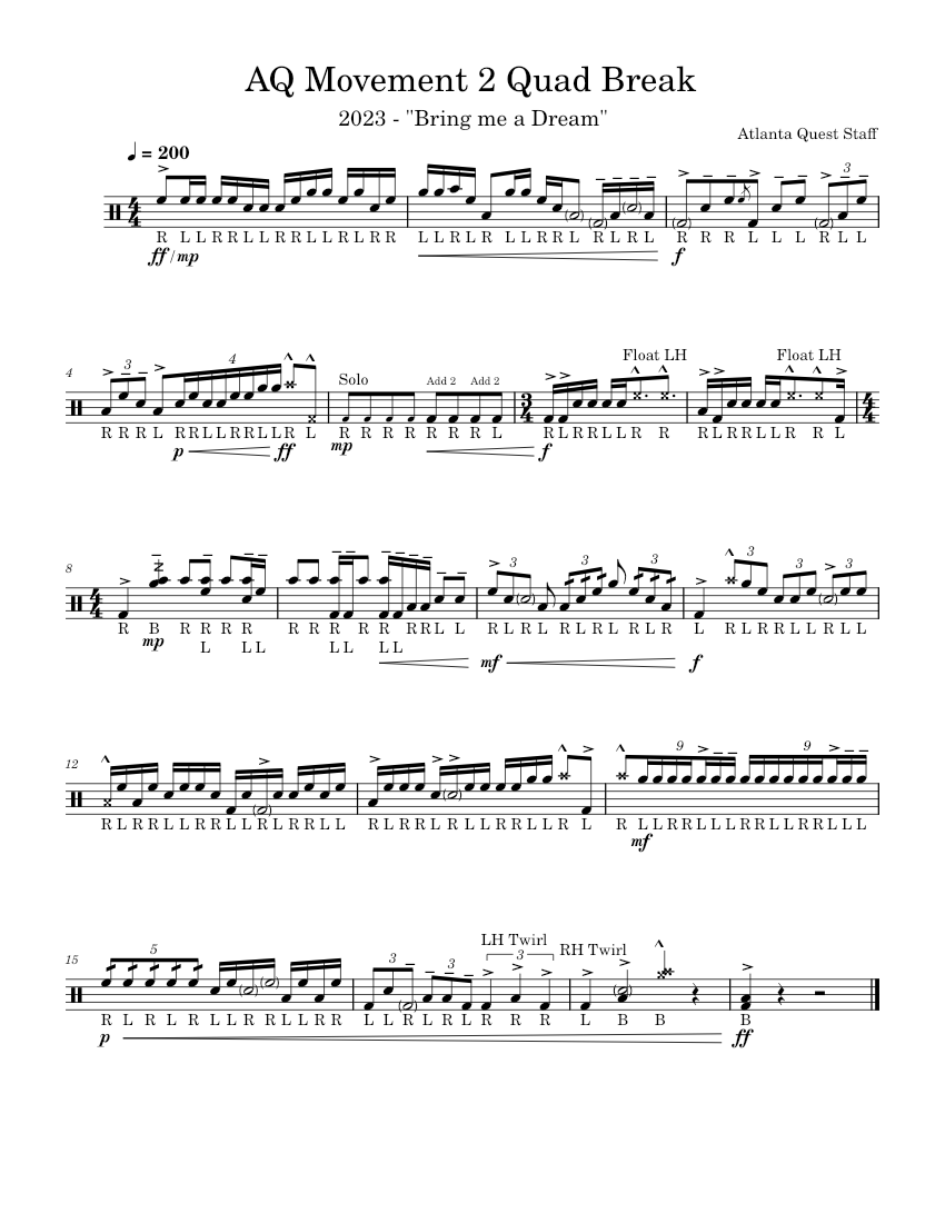 AQ Movement 2 Quad Break Sheet music for Synthesizer (Solo) | Musescore.com