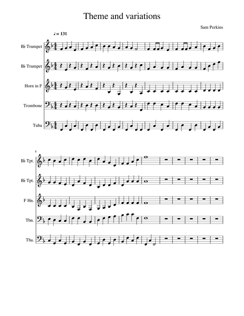 Theme and variations - piano tutorial