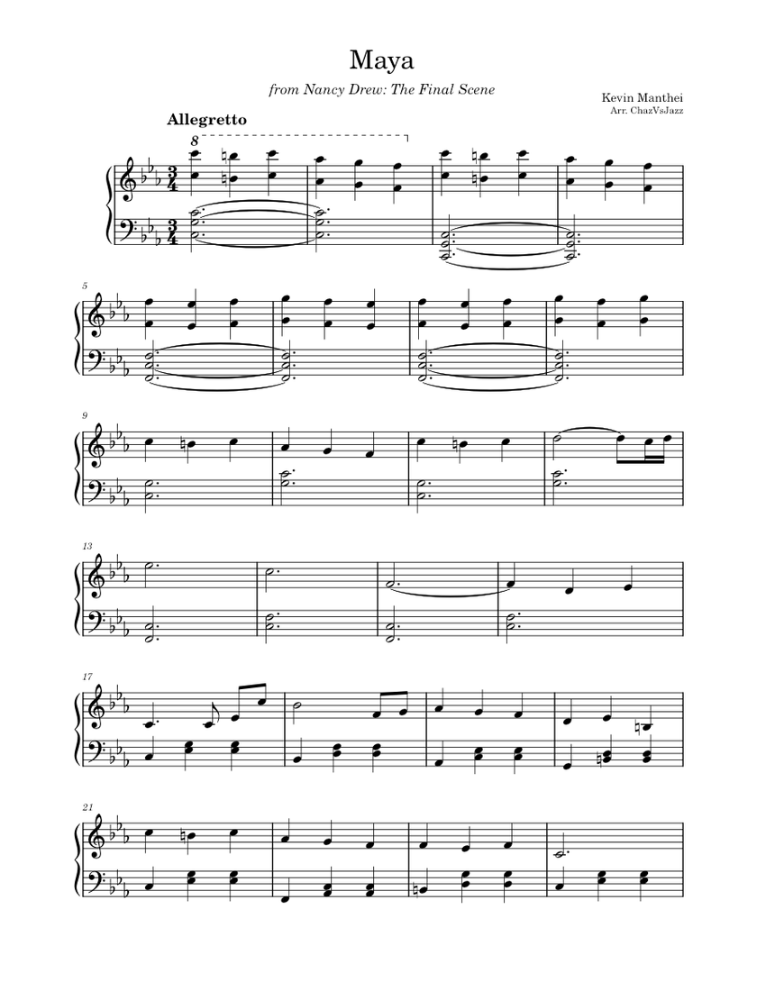 Maya Sheet music for Piano (Solo) Easy | Musescore.com