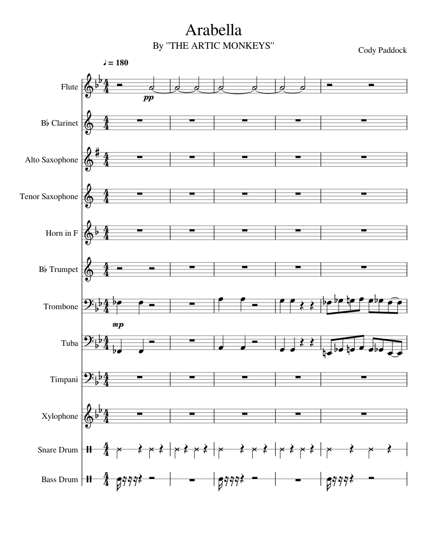 Arabella Sheet music for Trombone, Tuba, Flute, Clarinet in b-flat ...