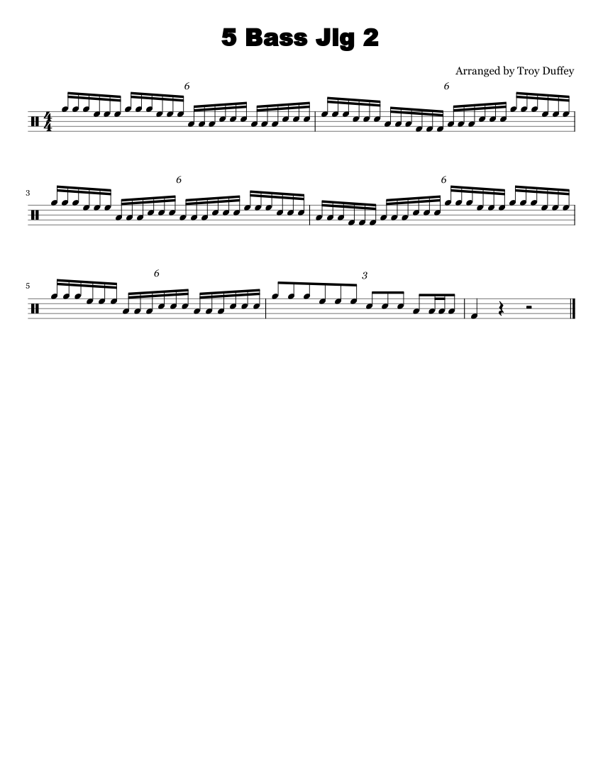 Bass Jig 2 Sheet music for Bass drum (Marching Band) | Musescore.com