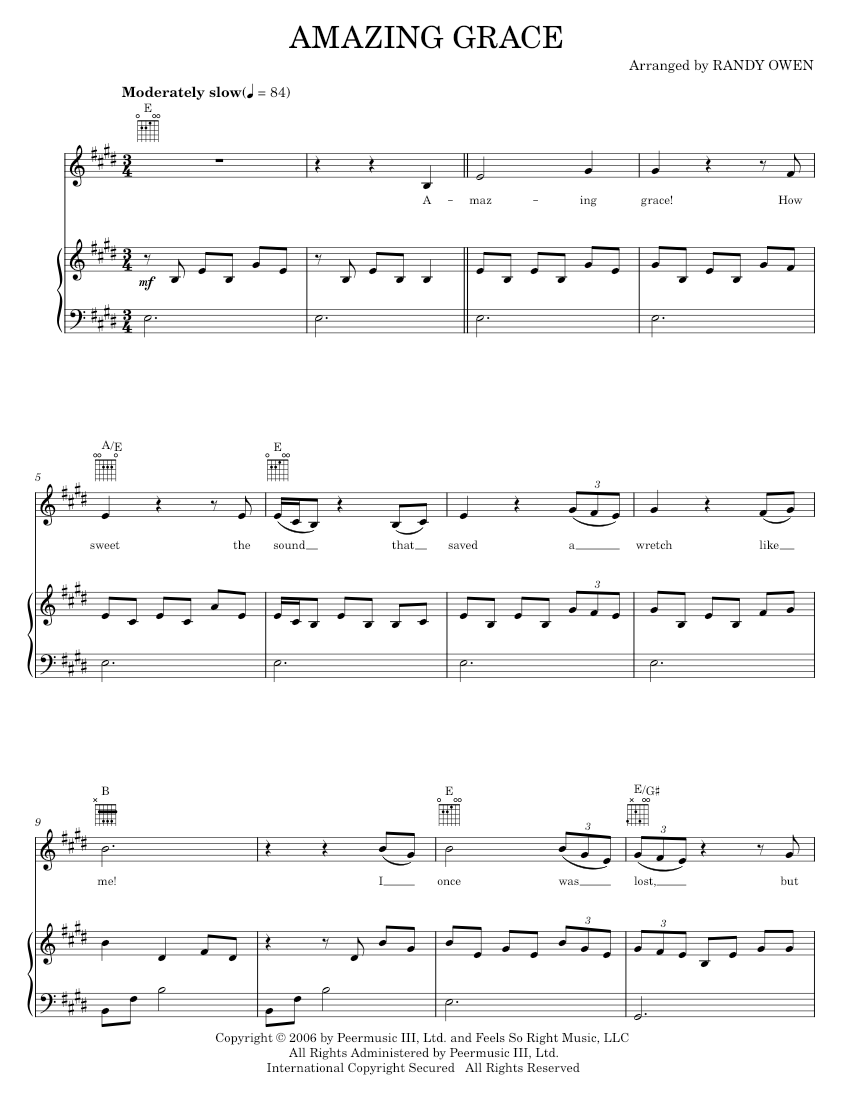 Play Official version of Amazing grace Sheet Music by The Blind Boys of ...