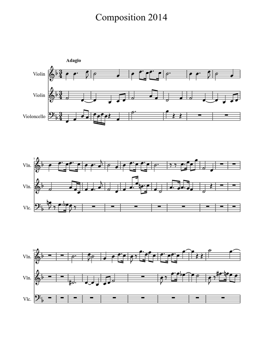 Composition 2014 Sheet music for Violin (String Duet) | Musescore.com