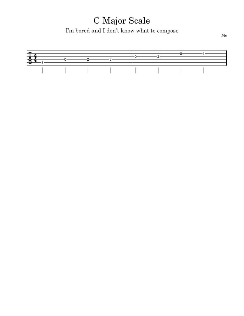 C Major Scale Sheet music for Guitar (Solo) | Musescore.com