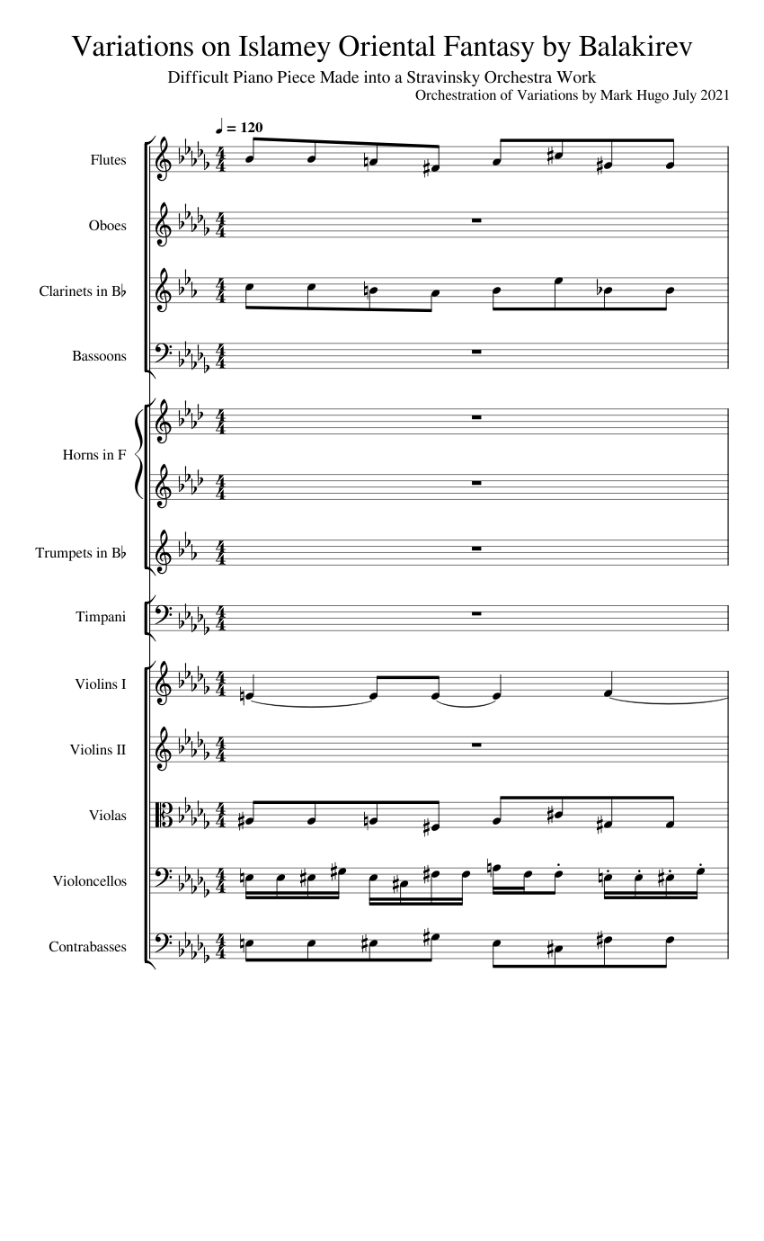 Variations on Balakirev's Islamey (an Oriental Fantasy) for Orchestra ...