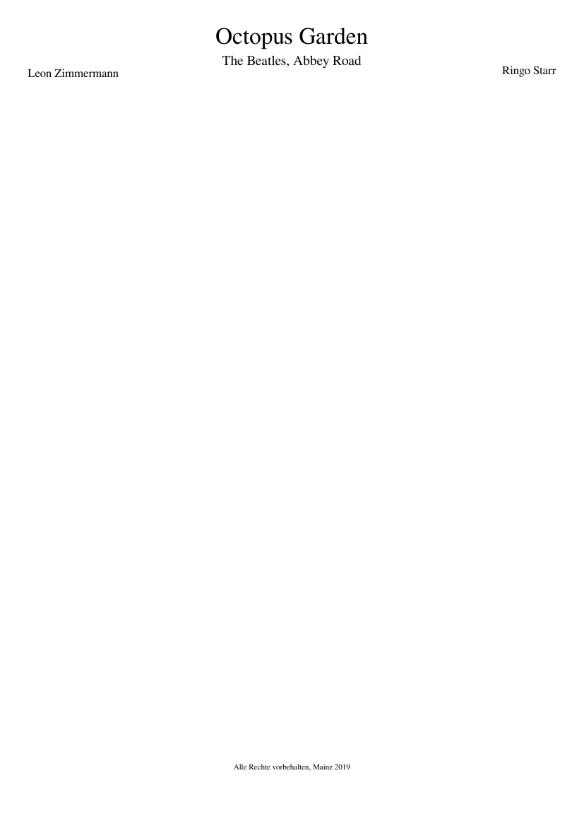 Octopus_Garden Sheet music for Piano, Saxophone alto, Saxophone tenor ...