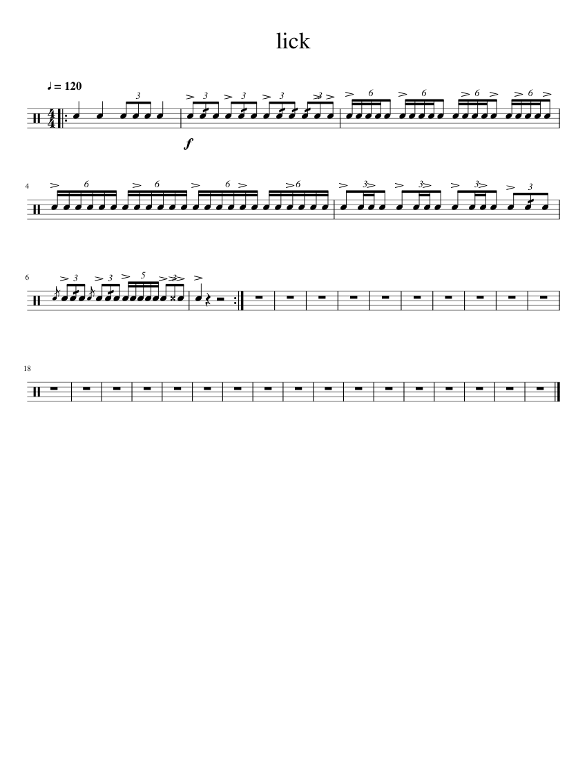 Snare lick Sheet music for Snare drum (Solo) | Musescore.com