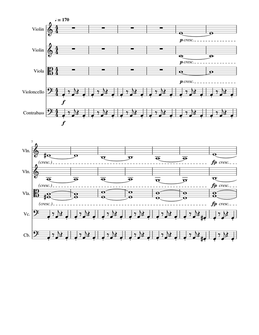 libertango Sheet music for Contrabass, Violin, Viola, Cello (String ...