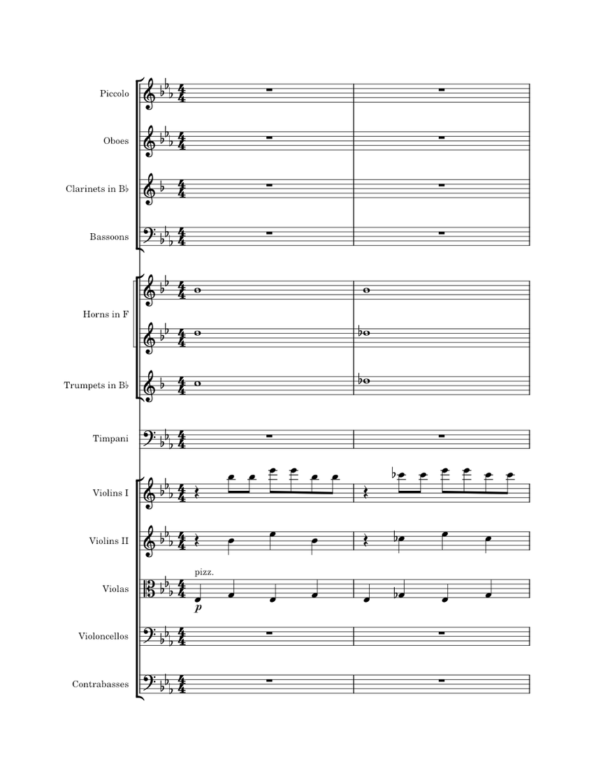 ~ Sheet music for Flute piccolo, Oboe, Clarinet in b-flat, Bassoon & more instruments (Chamber ...