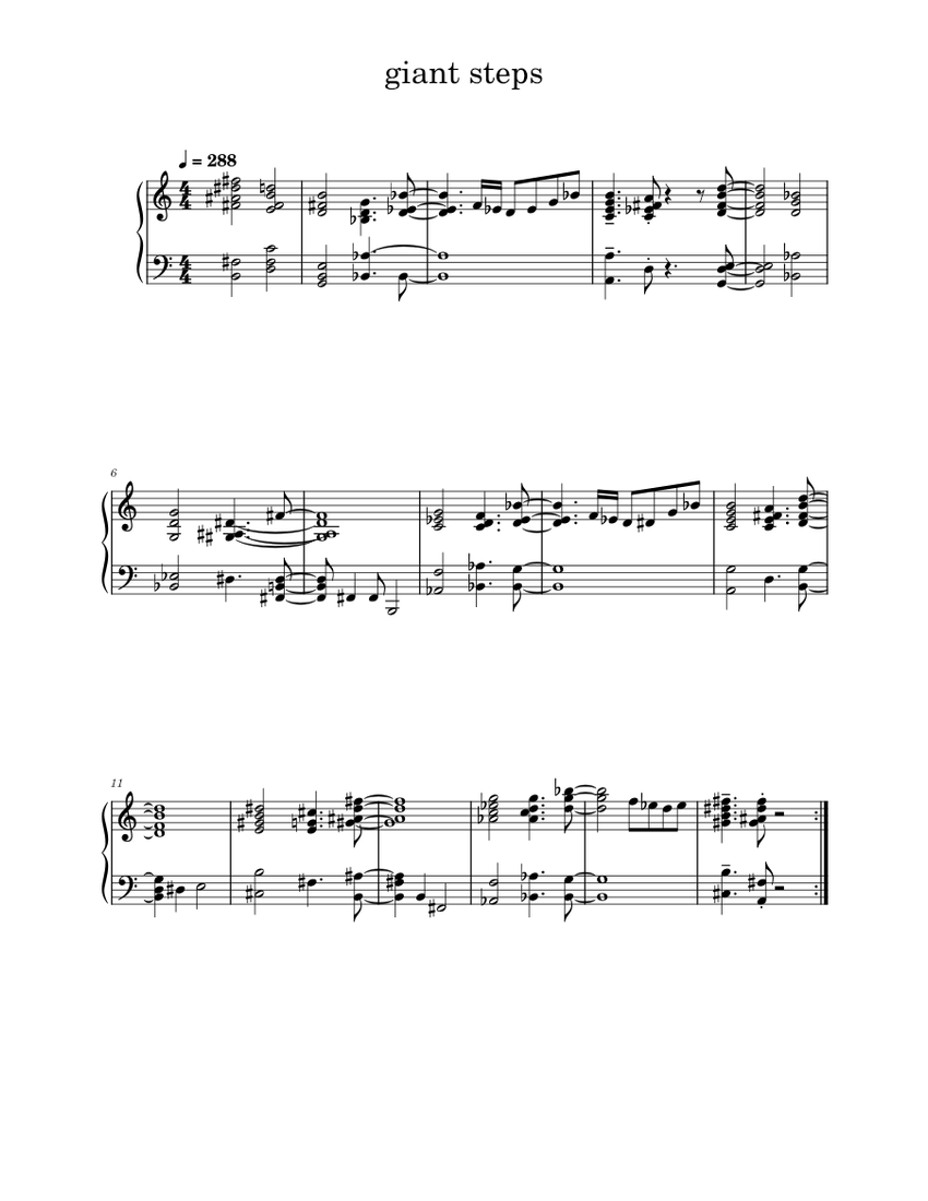 John Coltrane - Giant steps piano intro solo Sheet music for Piano ...