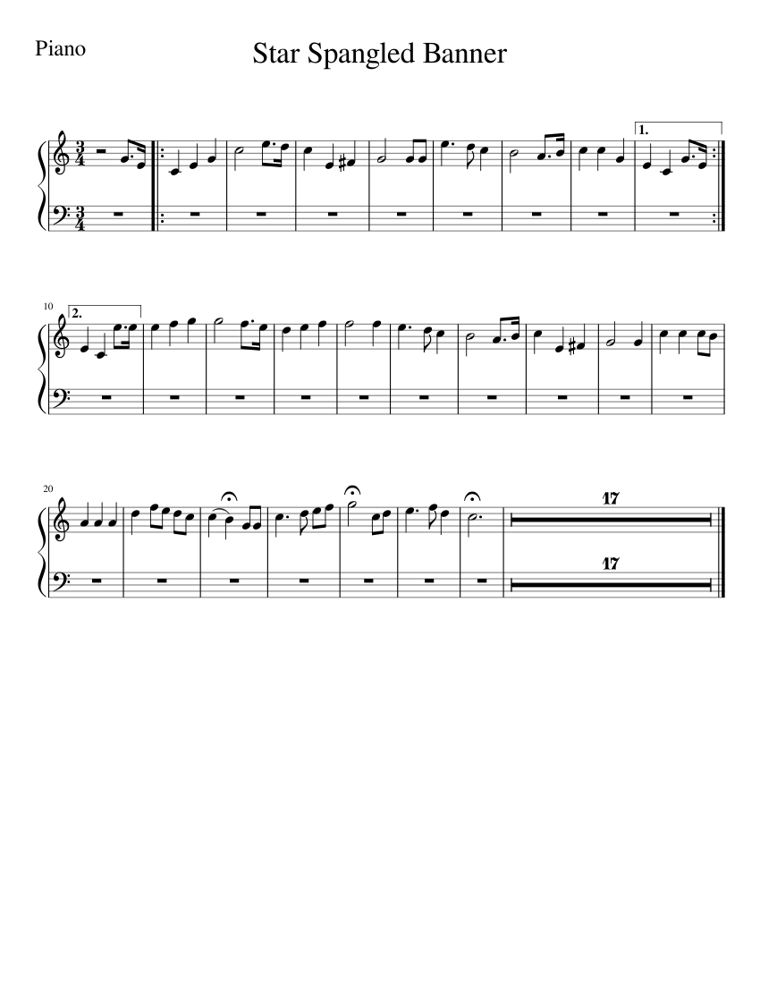 Star Spangled Banner Piano - piano tutorial