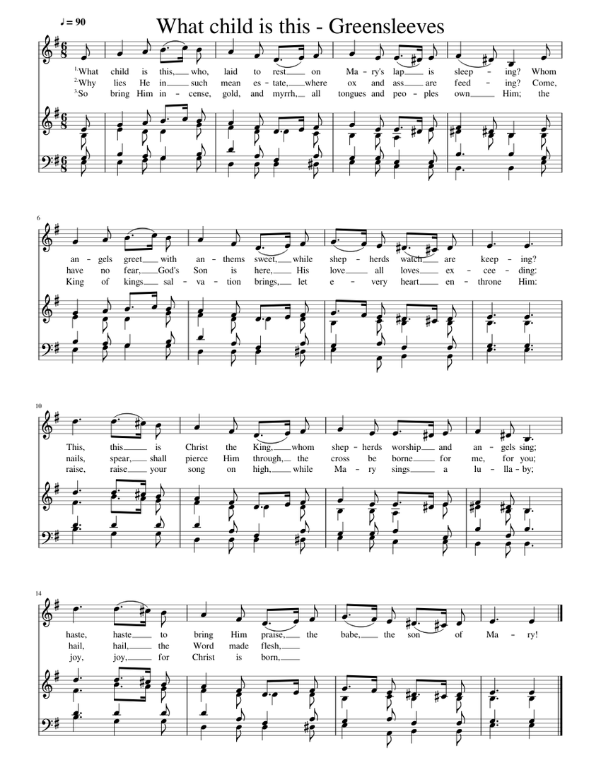 What child is this - Greensleeves Sheet music for Soprano, Organ (Mixed ...