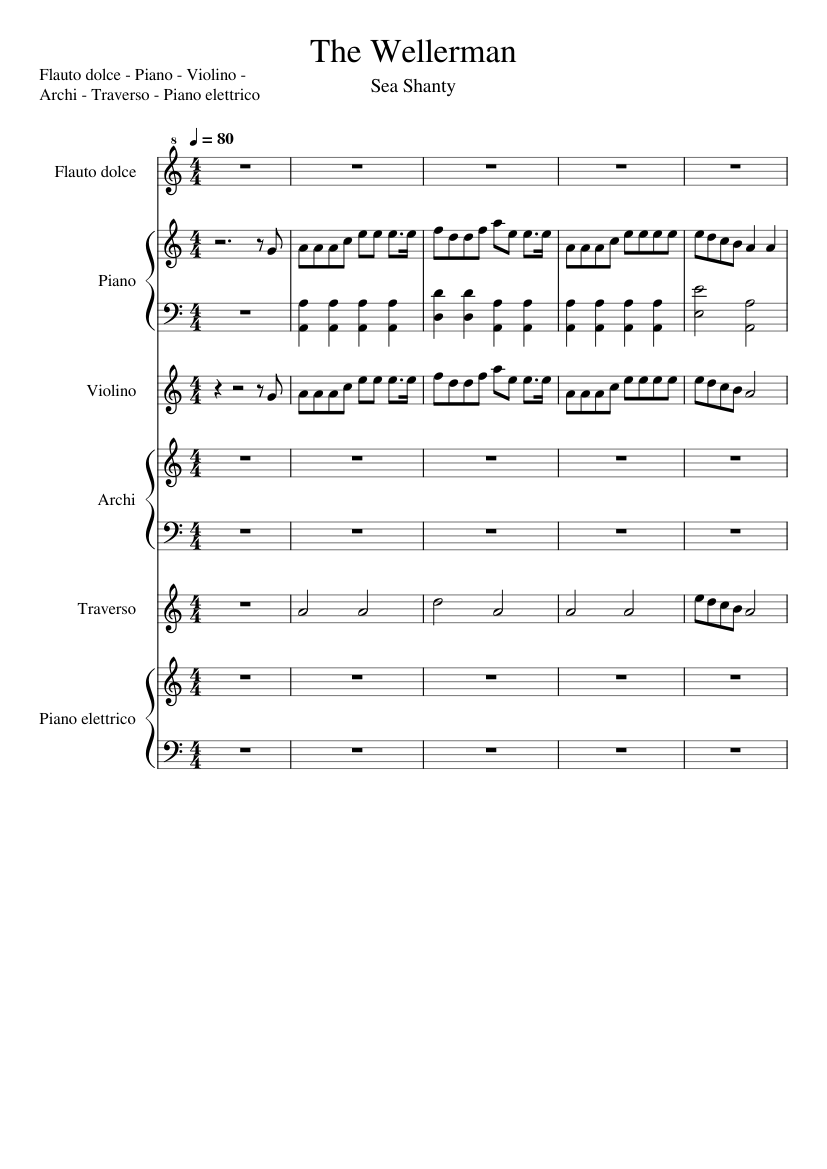 Wellerman – Sea Shanty The Wellerman Sheet music for Piano, Flute ...