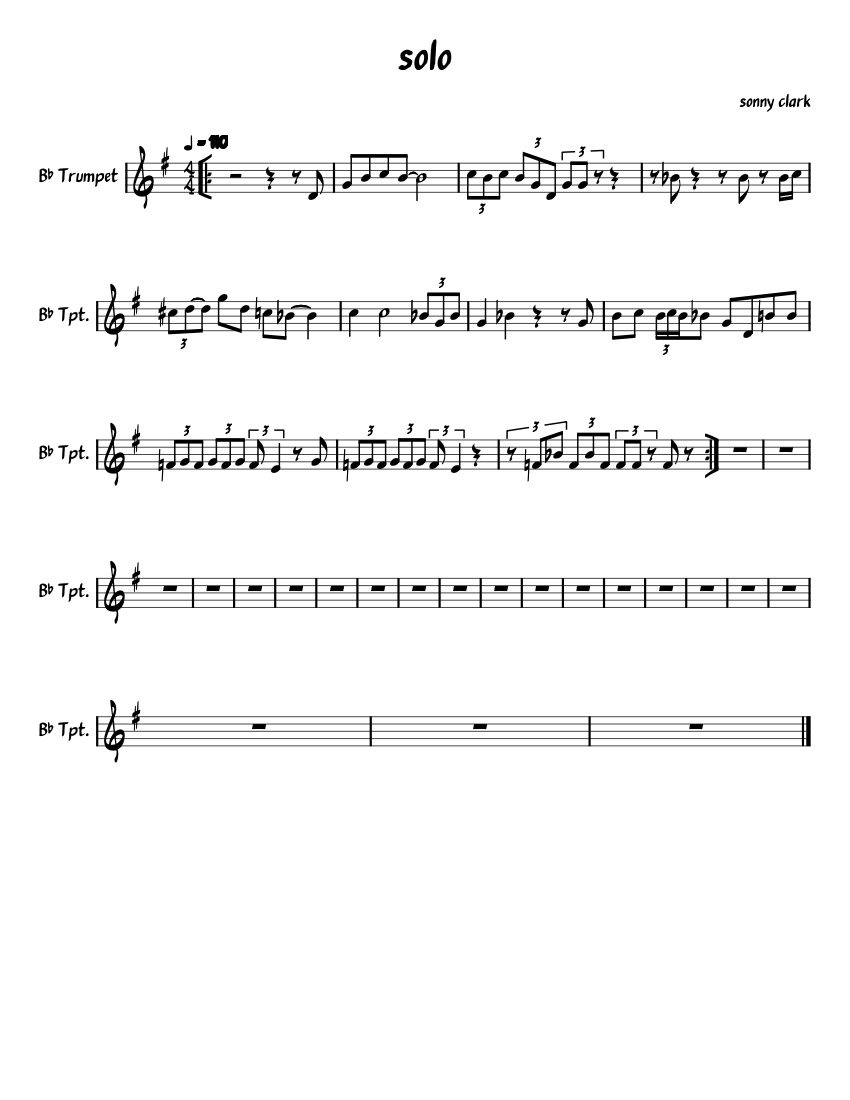 Solo Sheet music for Trumpet in b-flat (Solo) | Musescore.com