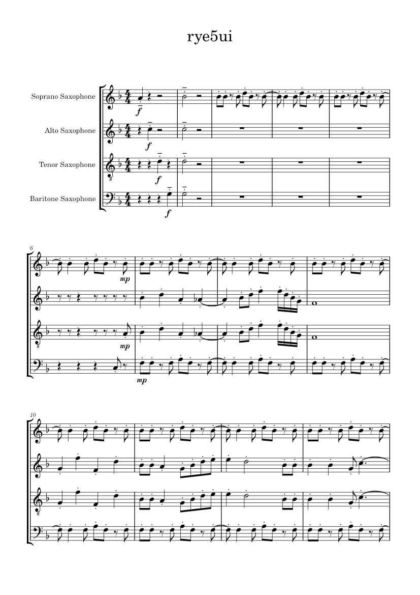 4 Saxs Sheet music for Saxophone alto, Saxophone tenor, Saxophone ...