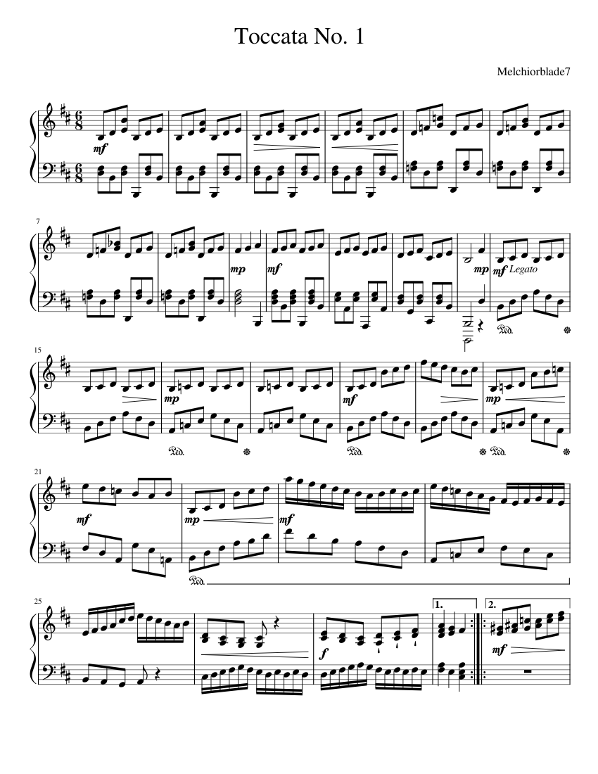 Toccata No. 1 Sheet music for Piano (Solo) | Musescore.com