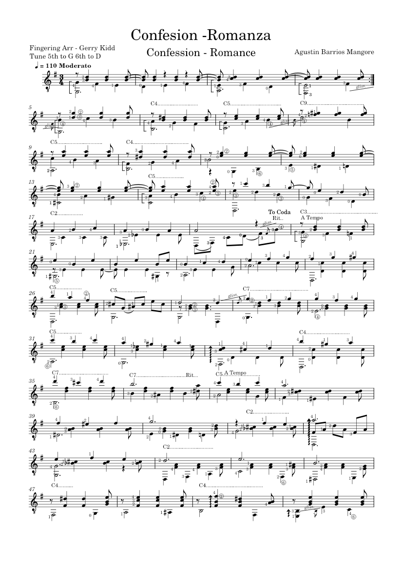 Confesion romanza – Agustín Barrios Mangoré Confession Romance ...