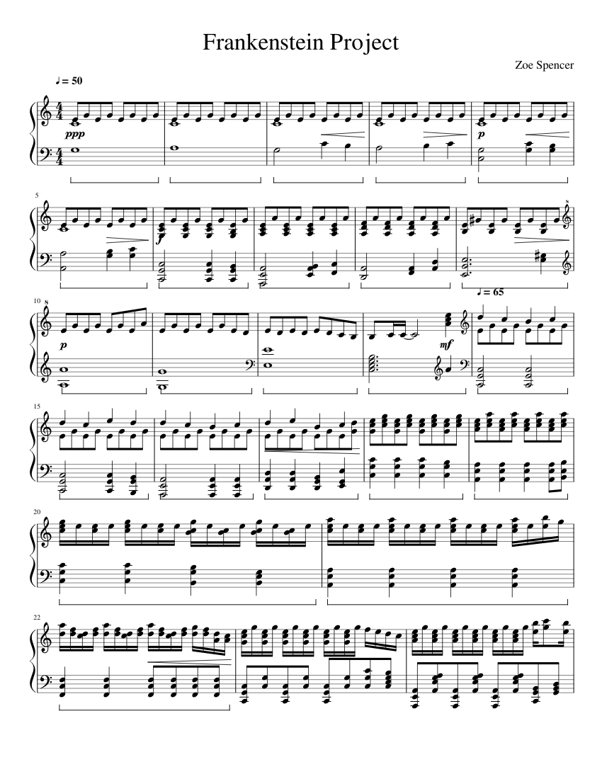 Frankenstein Project Sheet music for Piano (Solo) | Musescore.com