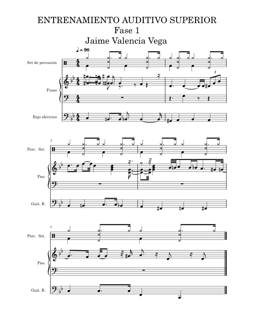 Entrenamiento auditivo Fase 1 Jaime Valencia Sheet music for Piano ...