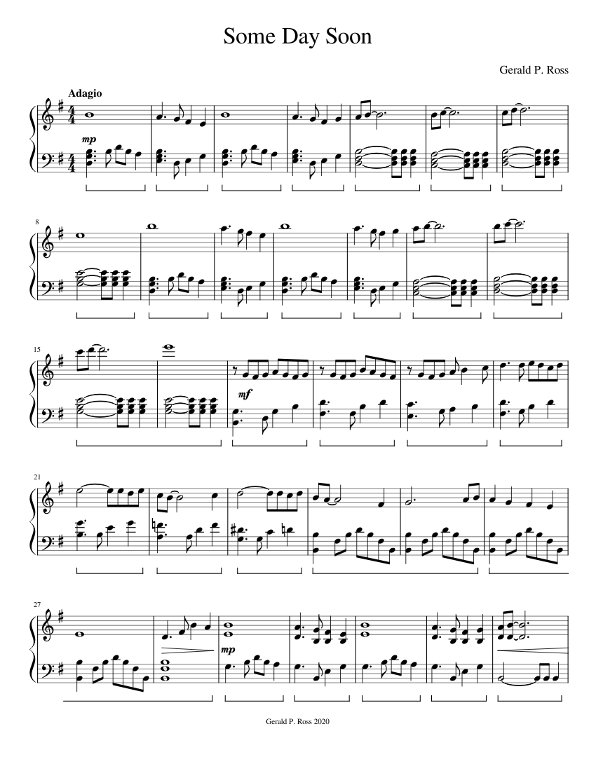 Some Day Soon Sheet music for Piano (Solo) | Musescore.com