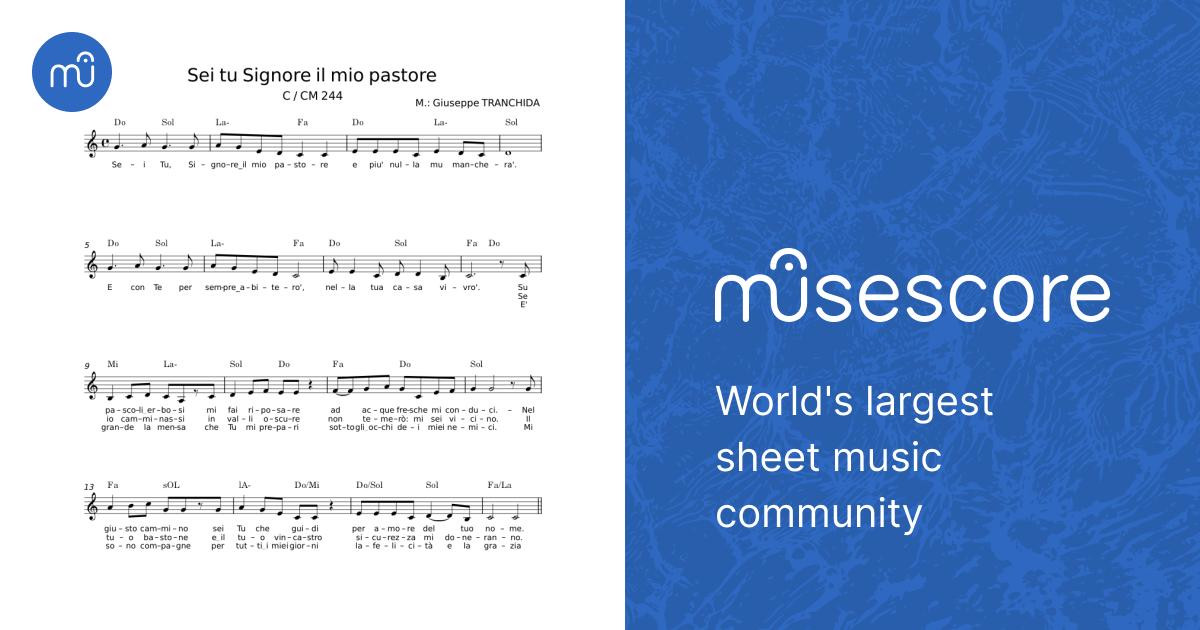 Sei tu Signore il mio pastore Sheet music for Synthesizer (Solo ...