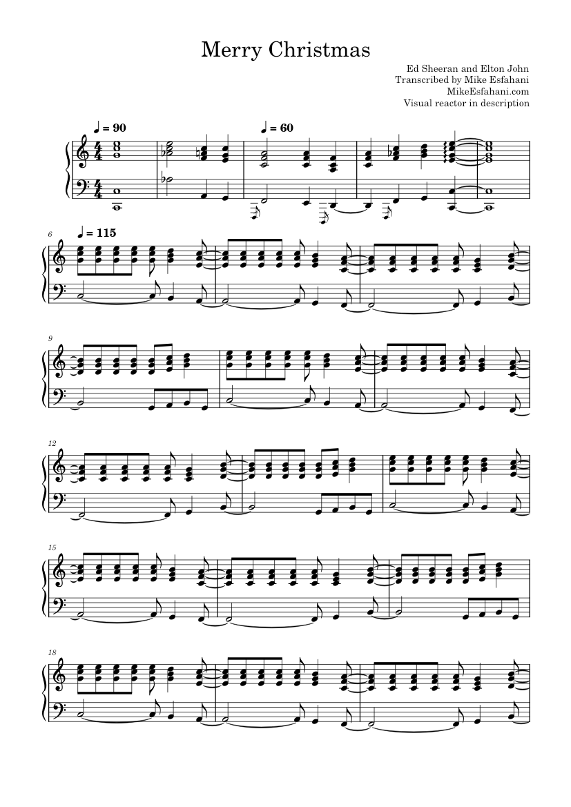 Merry Christmas - Ed Sheeran and Elton John Sheet music for Piano (Solo ...