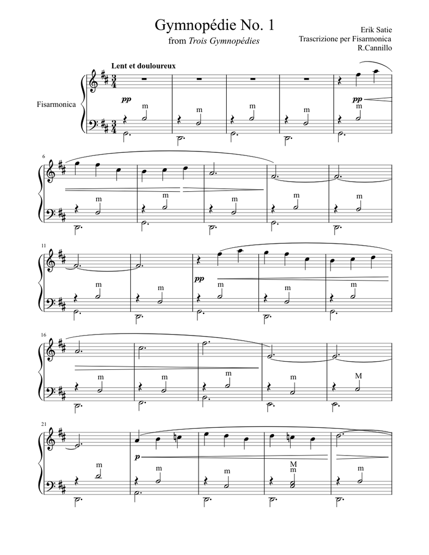 Gymnopedie No.1 Sheet music for Piano (Solo) Easy | Musescore.com