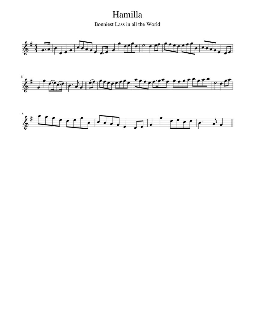 Hamilla Sheet music for Piano (Solo) | Musescore.com