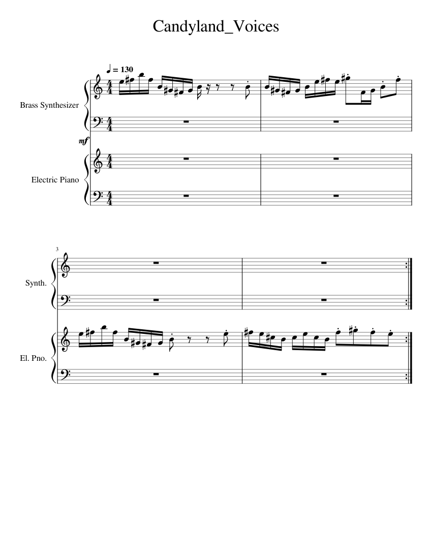 Candyland_Voices Sheet music for Piano, Brass group (Solo) | Musescore.com