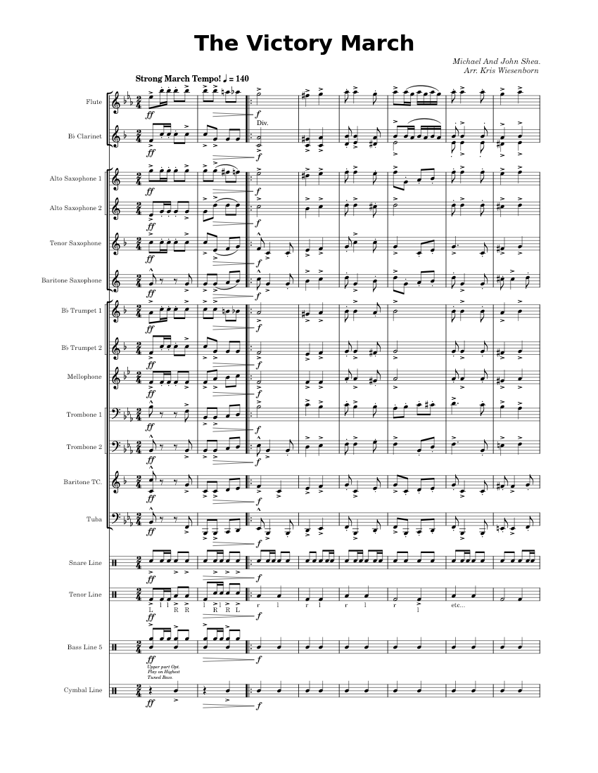 Notre Dame Victory March – Michael J. Shea Sheet music for Trombone ...