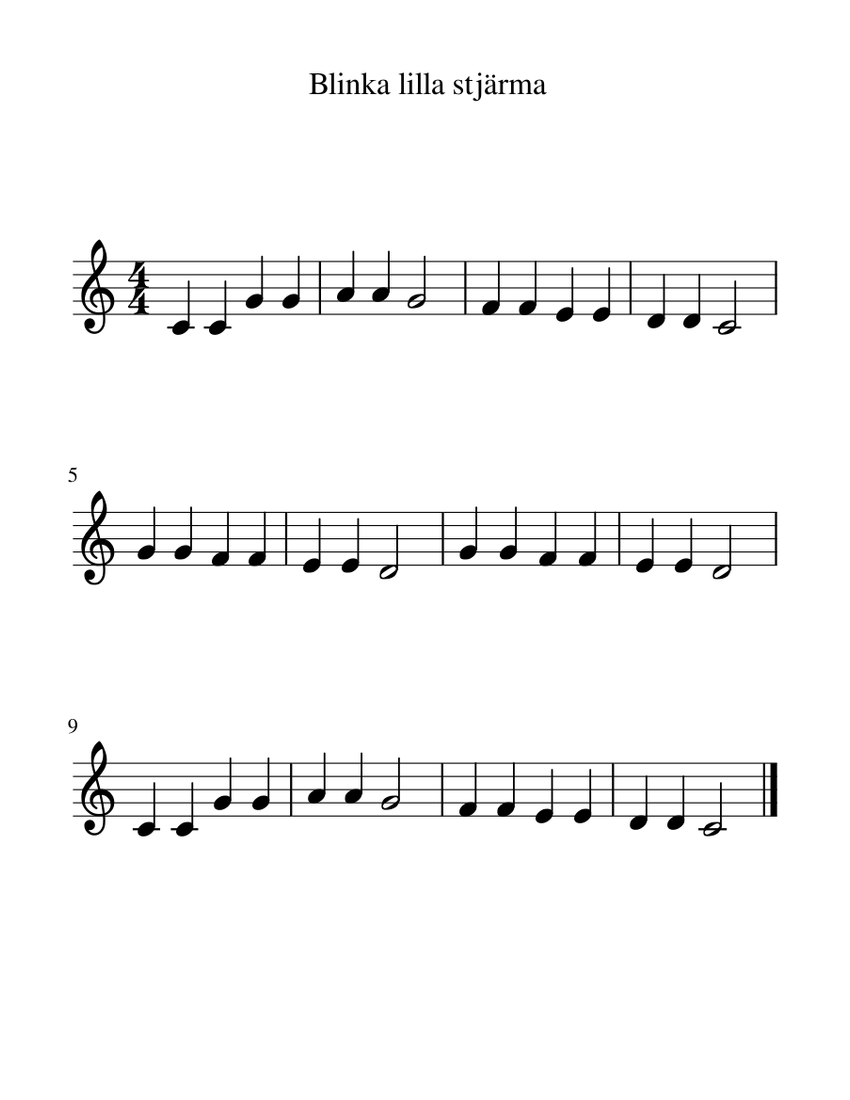 Blinka lilla stjaerma - piano tutorial