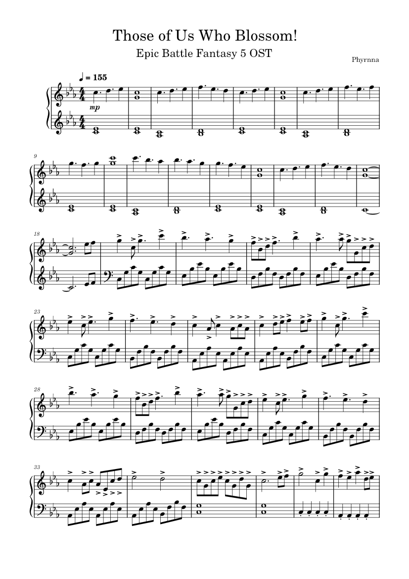 Those of Us Who Blossom! – Phyrnna | Epic Battle Fantasy 5 Sheet Music ...