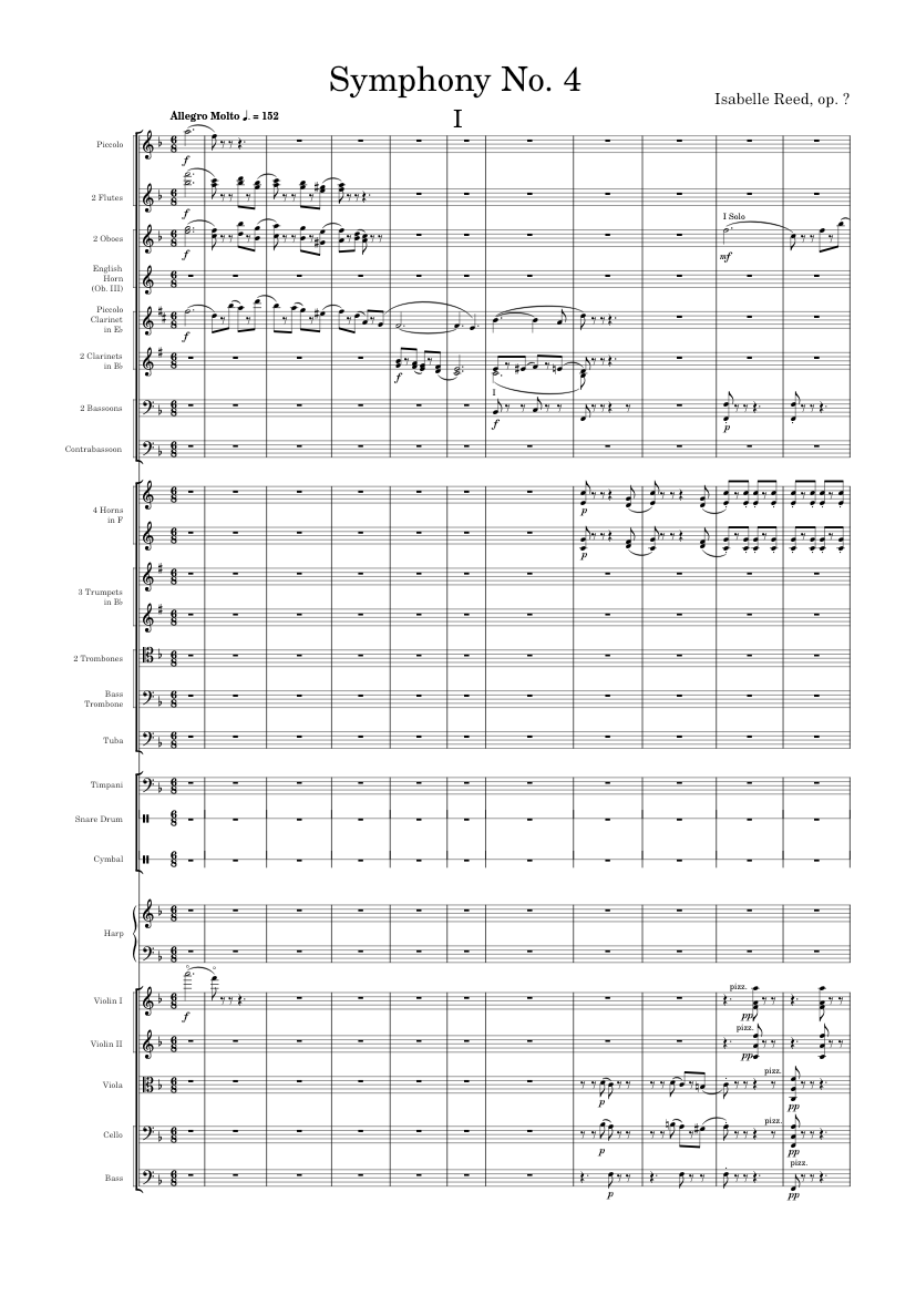 4th Symphony draft [WIP] Sheet music for Trombone, Tuba, Trombone bass, Flute piccolo & more ...