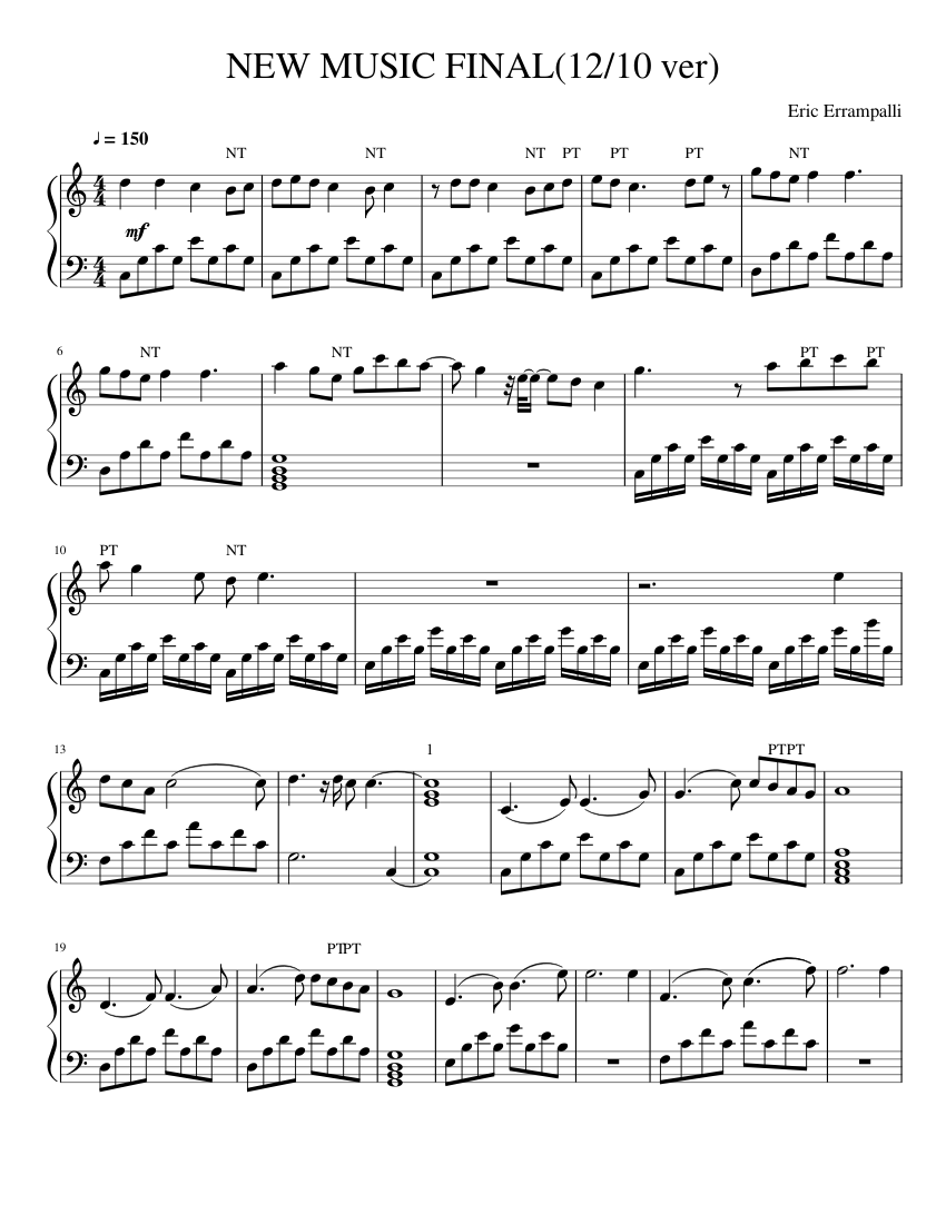 NEW MUSIC FINAL Sheet music for Piano (Solo) | Musescore.com