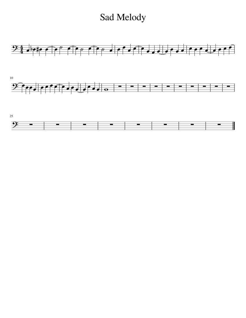 Sad Melody Sheet music for Cello (Solo) | Musescore.com