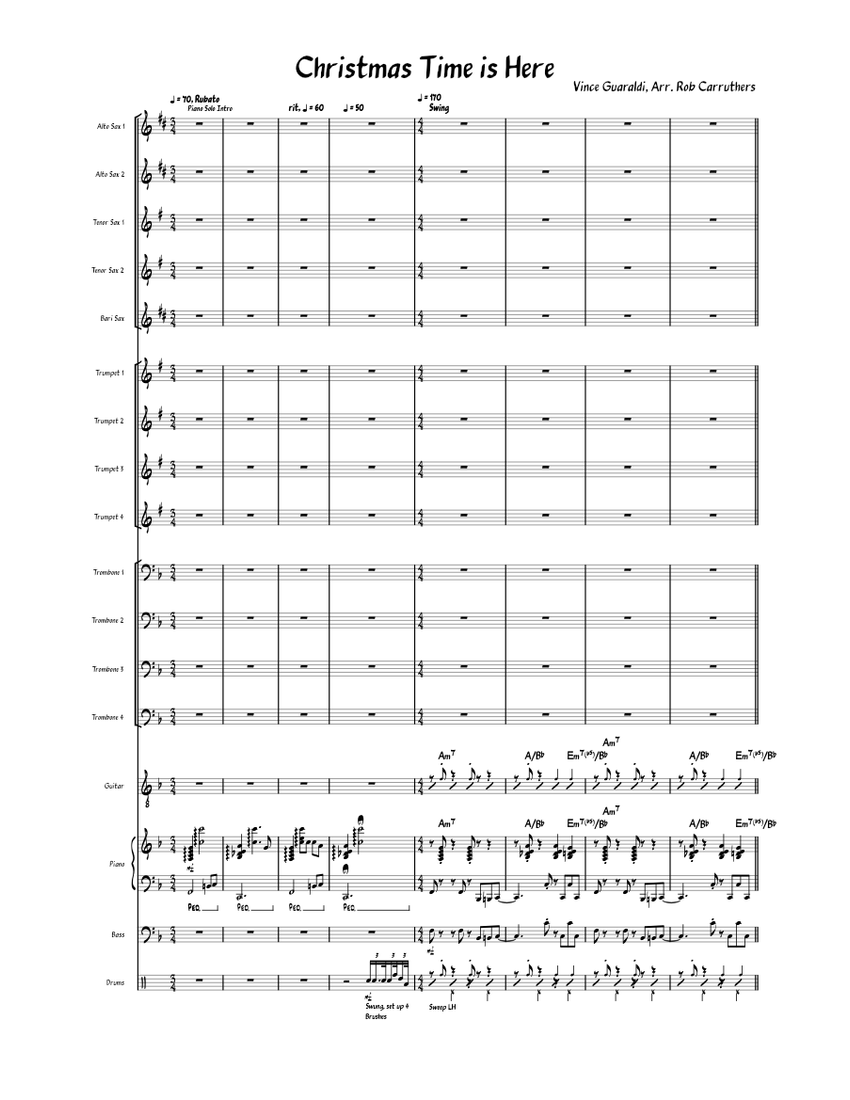 Christmas time is here – Vince Guaraldi Sheet music for Piano, Trombone ...