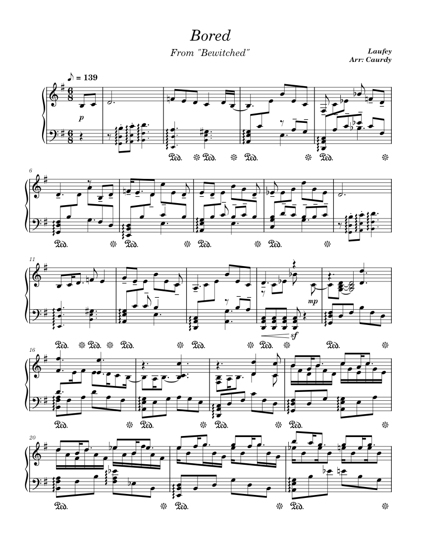Bored – Laufey Sheet Music for Piano (Solo) | MuseScore.com