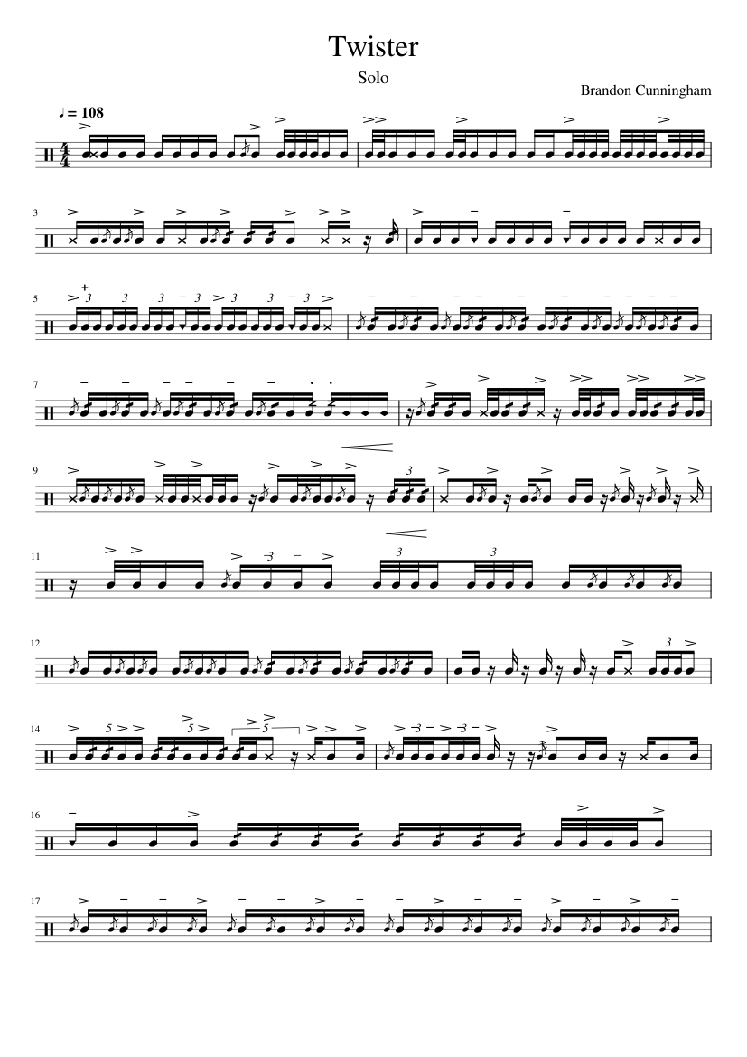 Twister Sheet music for Snare drum (Solo) | Musescore.com