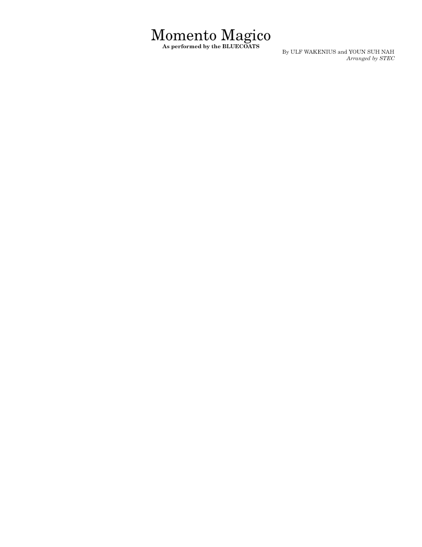 Riffs and Revelations – Bluecoats : Momento Magico (for Jazz Ensemble ...