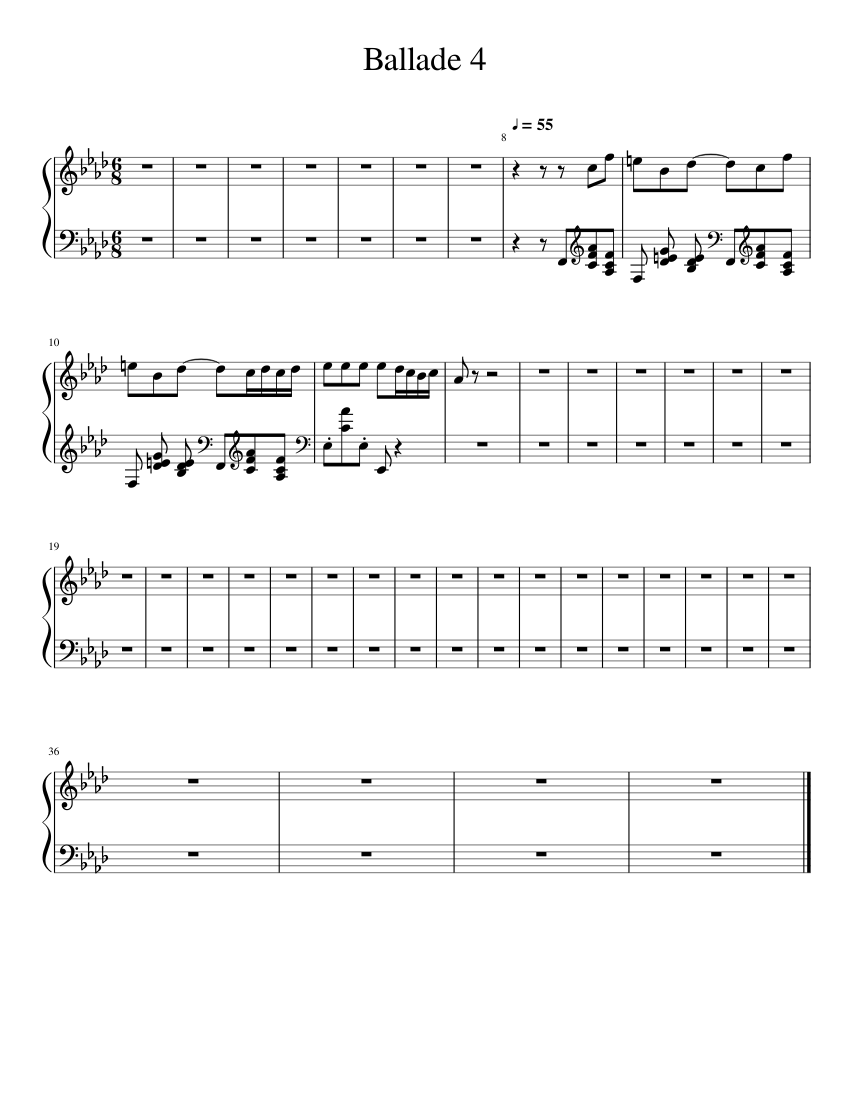 Ballade 4 Sheet music for Piano (Solo) | Musescore.com