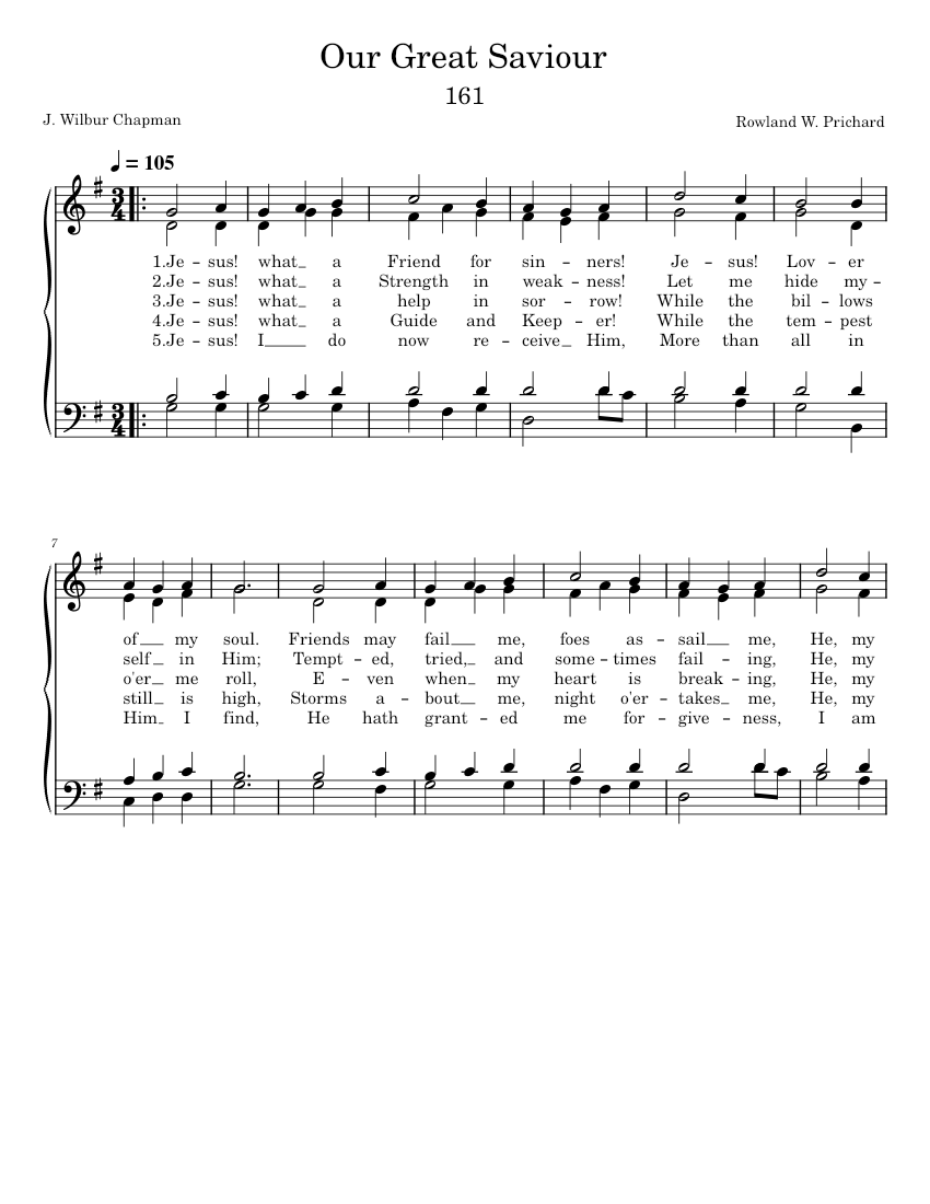 161 Our Great Saviour Sheet music for Piano (SATB) Easy | Musescore.com