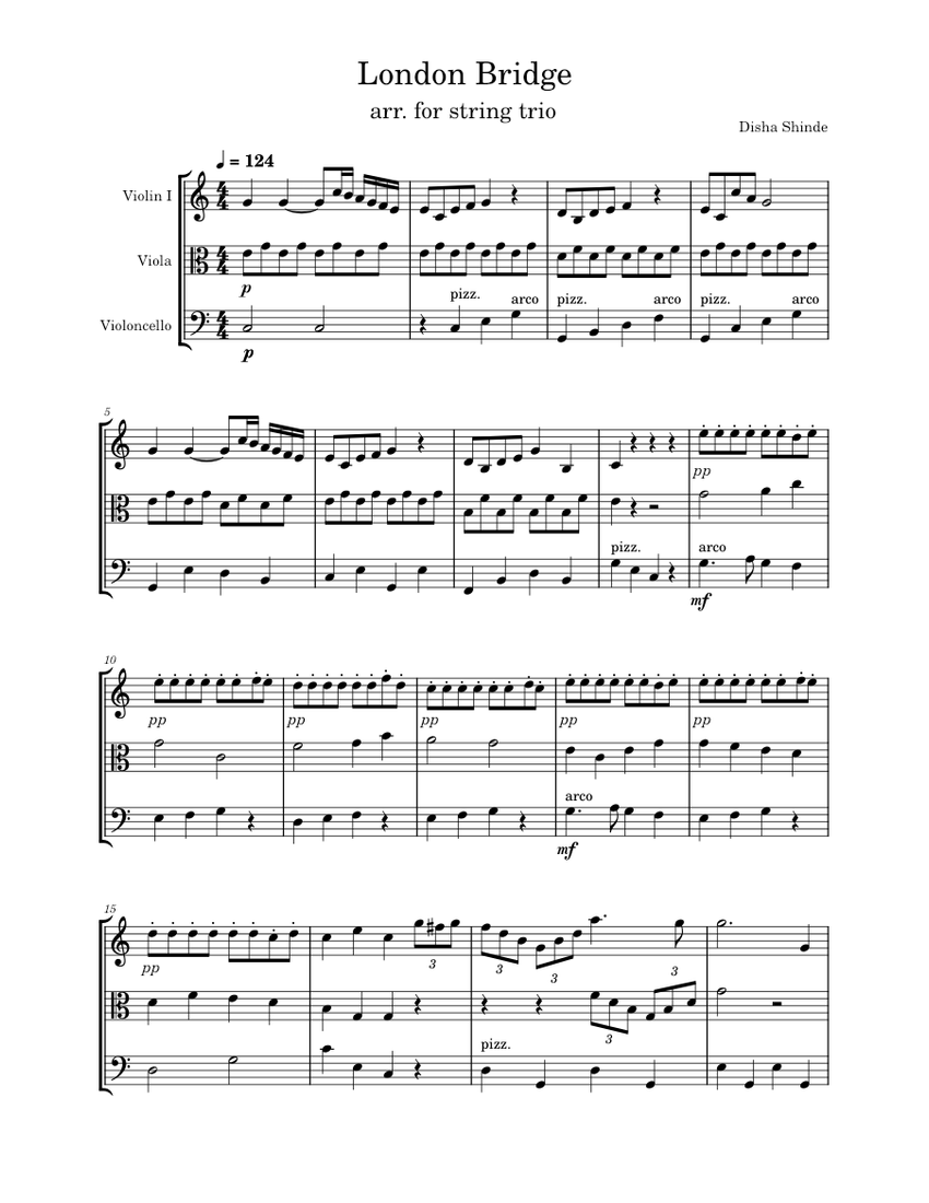 London Bridge Sheet music for Violin, Viola, Cello (String Trio ...