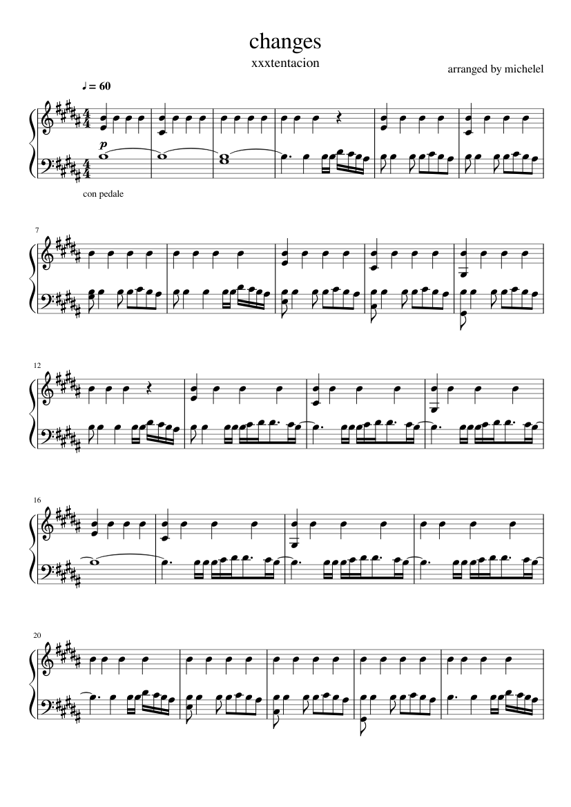 changes - xxxtentacion - piano tutorial
