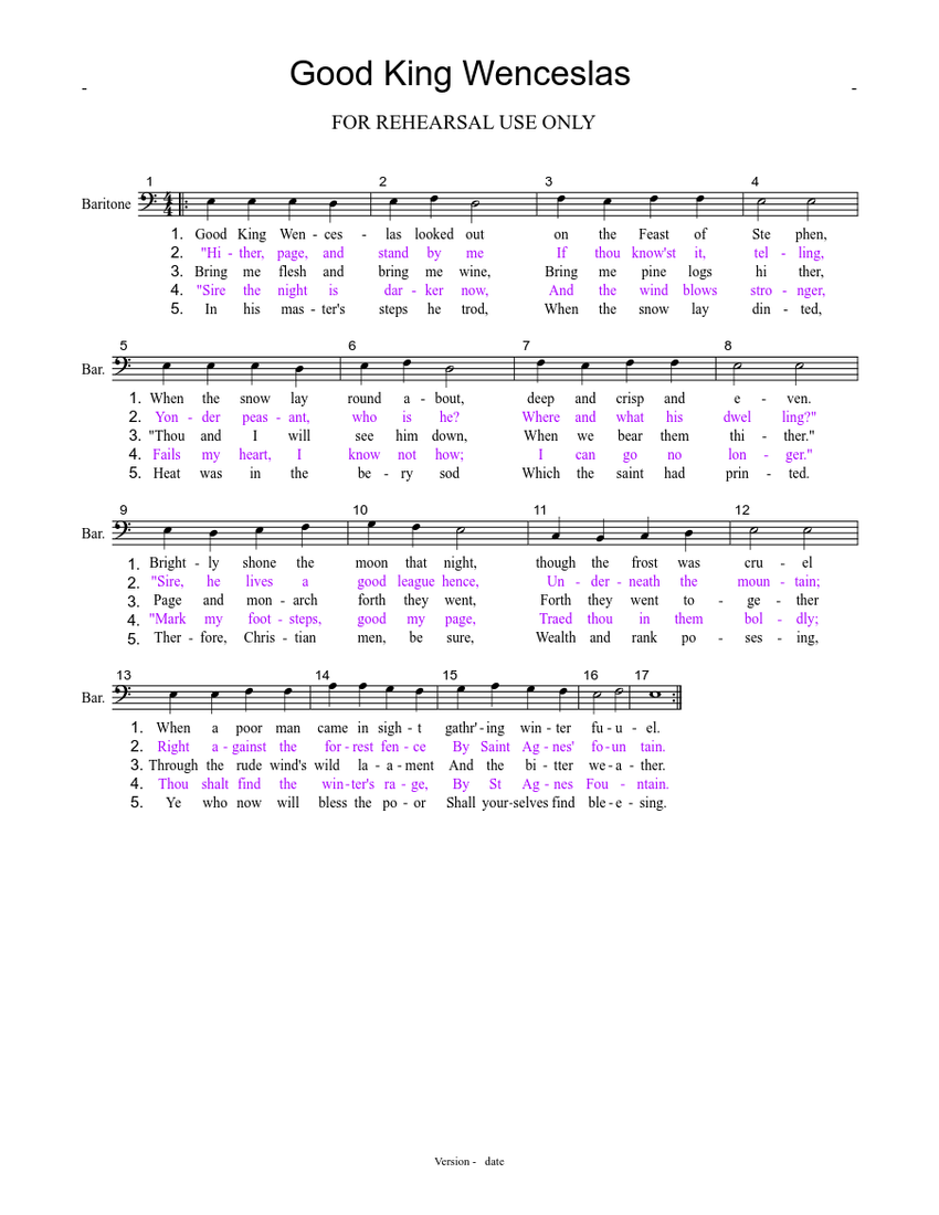 Good King Wenceslas Sheet music for Tenor (Solo) | Download and print ...