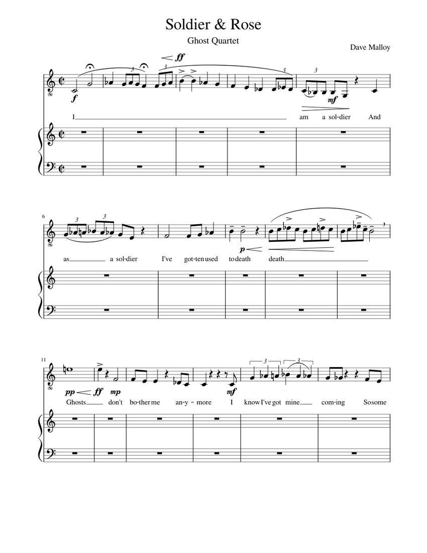 Soldier & Rose - Ghost Quartet Musical Sheet music for Piano, Vocals ...
