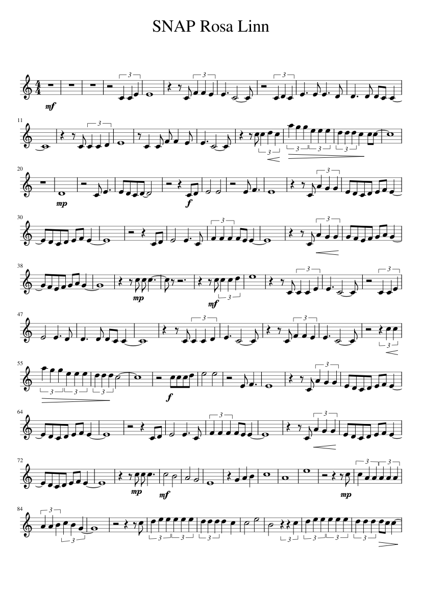 SNAP – Rosa Linn Sheet Music for Piano (Solo) Easy | MuseScore.com