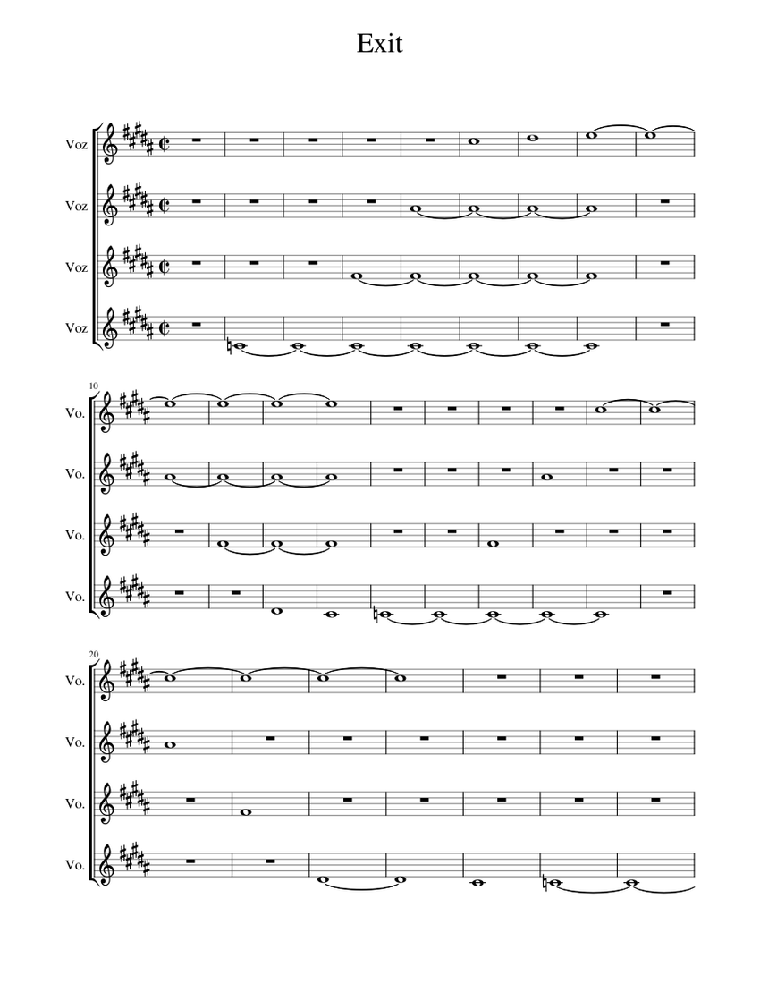 Exit Sheet music for Vocals (Choral) | Musescore.com