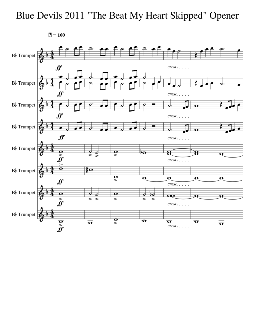the beat my heart skipped shs tpt Sheet music for Trumpet in b-flat ...